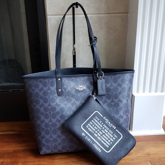 Coach | Bags | Coach Signature Reversible Pvc City Tote | Poshmark